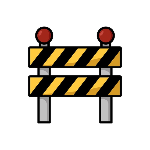 Vibrant Roadblock Warning Sign with Striped Barrier | Jiffy Designs