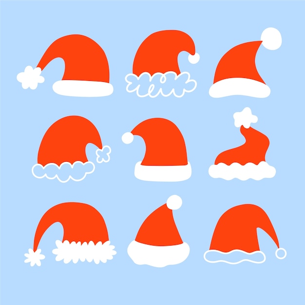Vibrant Collection of Festive Santa Hats in Diverse Designs | Jiffy Designs