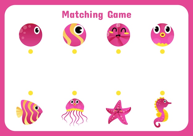 Charming Sea Creature Matching Game for Kids | Jiffy Designs