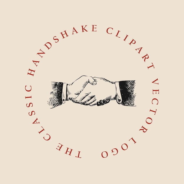 Vintage Handshake Illustration with Ornamental Typography | Jiffy Designs