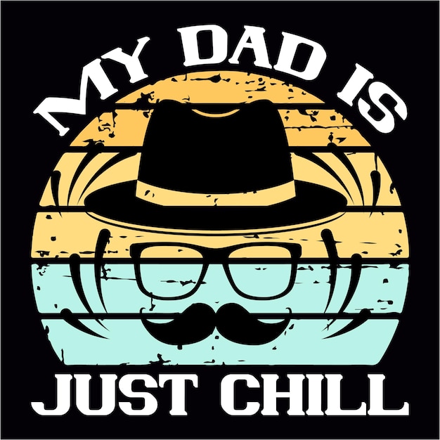 Retro-Inspired Chill Dad Graphic with Sunglasses and Hat | Jiffy Designs