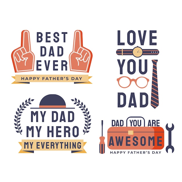 Vibrant Father's Day Emblem Collection Celebrating Dads | Jiffy Designs