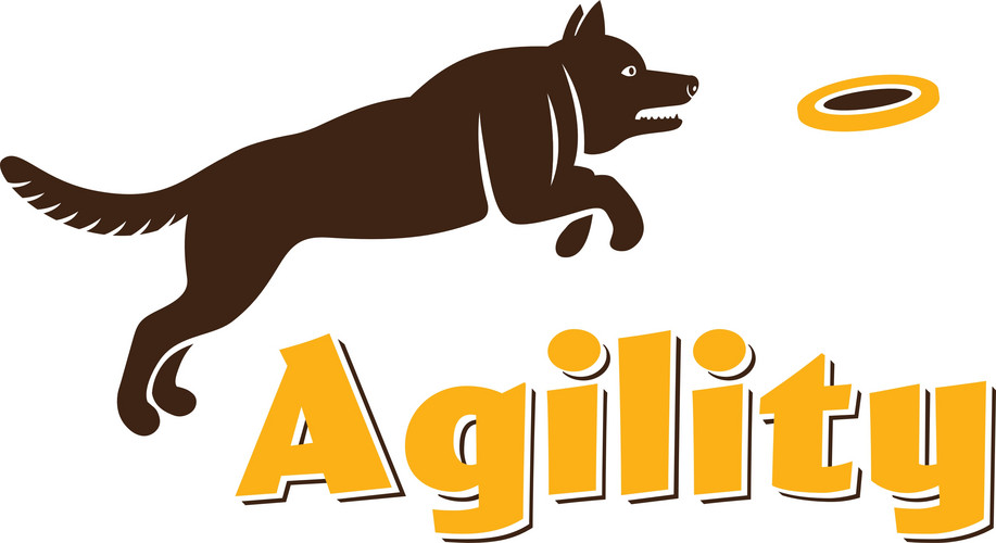 Dog Agility Logotype. Dog Silhouette Isolated On White Background. Dog ...