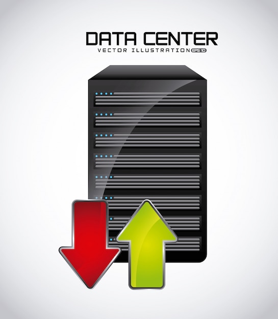 Data Center Network Servers and Transfer Arrows Illustration | Jiffy ...