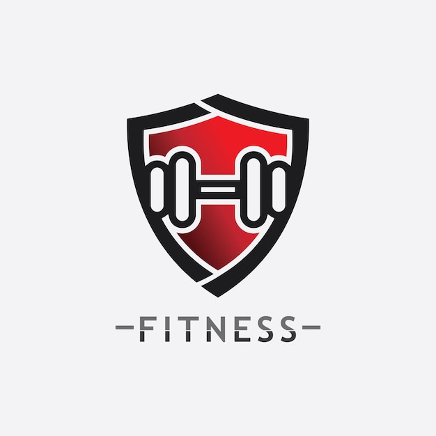 Powerful Fitness Shield Logo with Dumbbell Emblem | Jiffy Designs