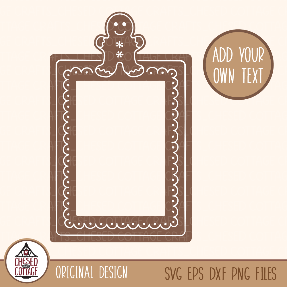 Gingerbread Man Frame with Whimsical Scalloped Border and Cheerful ...