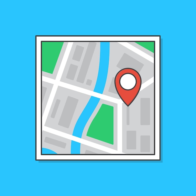Vibrant Map with Location Marker on Blue Background | Jiffy Designs