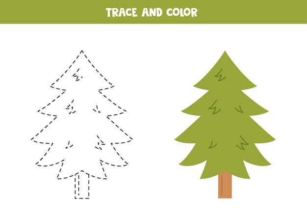 Vibrant Pine Tree: A Charming Tracing and Coloring Activity | Jiffy Designs