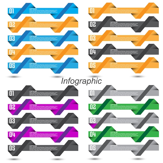 Vibrant Geometric Infographic Bars with Numbered Sections | Jiffy Designs