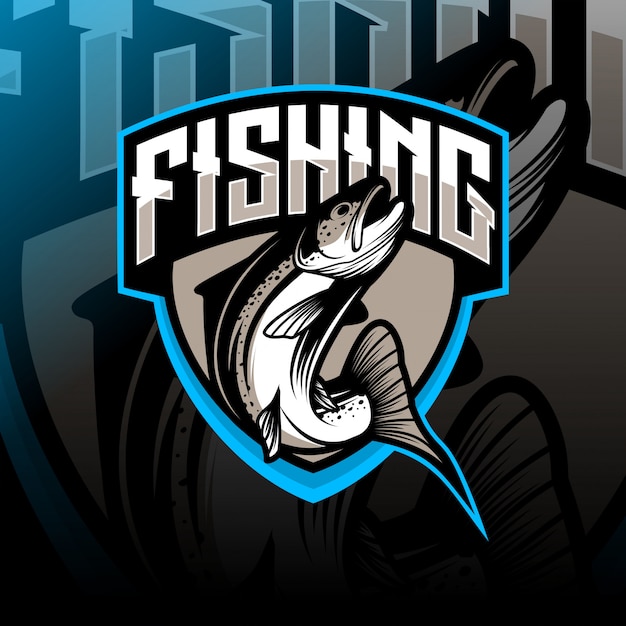 Striking Fishing Logo with Leaping Fish and City Skyline | Jiffy Designs