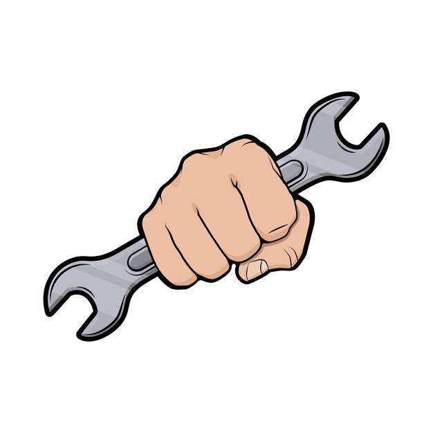 Fist Grasping a Wrench, Symbolizing Strength and Repair | Jiffy Designs