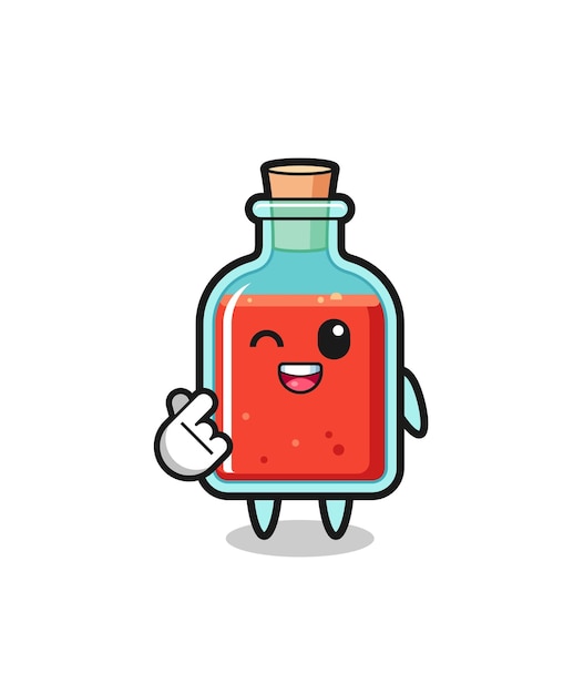 Cheerful Potion Bottle with Smiling Face and Thumbs Up | Jiffy Designs