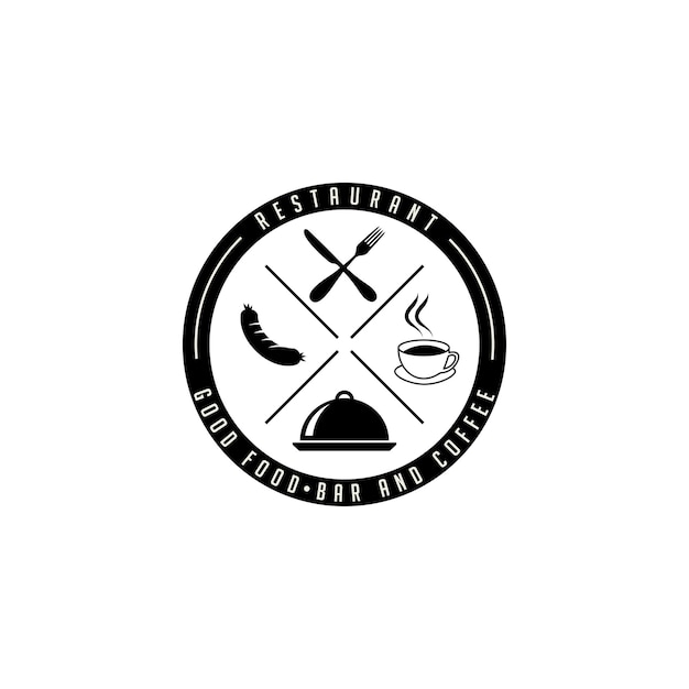 Stylish Restaurant Logo with Crossed Utensils and Food Icons | Jiffy ...