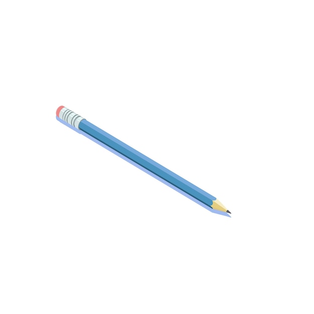 Vibrant Blue Pencil with Striped Eraser Tip | Jiffy Designs