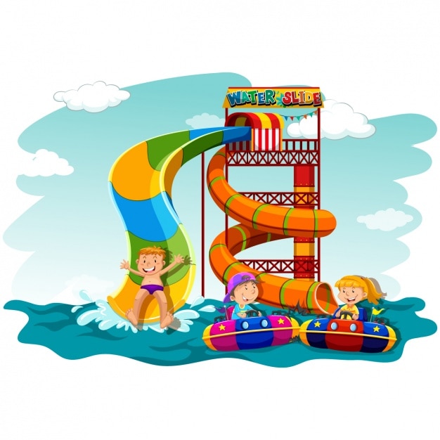 Colorful Water Slide Adventure at the Amusement Park | Jiffy Designs