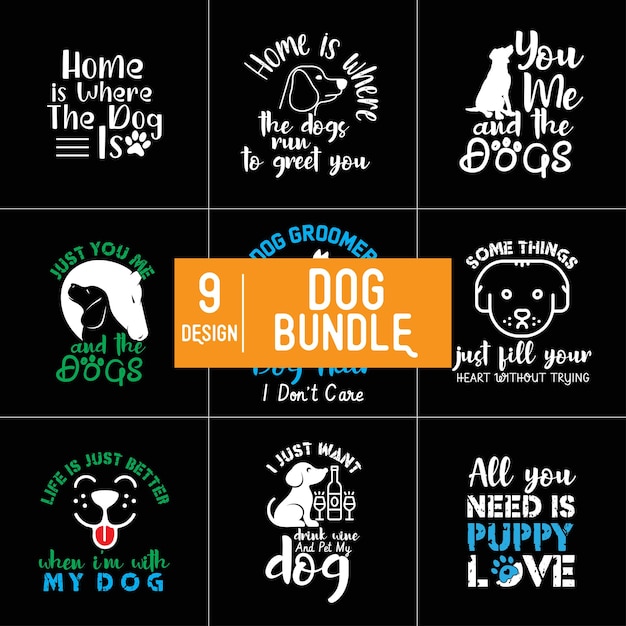 Playful Dog-Themed Designs with Uplifting Quotes and Silhouettes ...