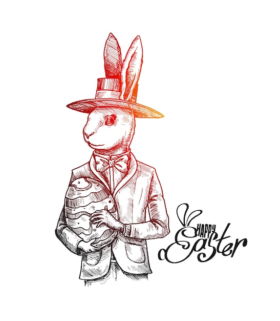 Stylish Rabbit in Dapper Attire Illustration for Easter | Jiffy Designs