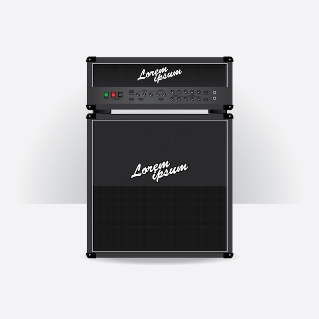 Vintage Black Guitar Amplifier Stack with Leavitt Branding | Jiffy Designs