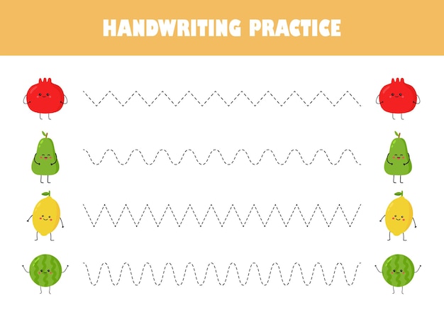 Vibrant Handwriting Practice with Playful Fruit Characters | Jiffy Designs
