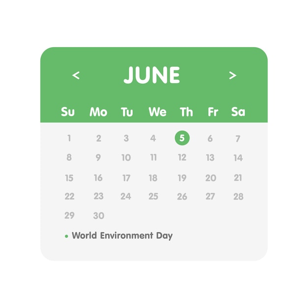 Vibrant Green Calendar Celebrating World Environment Day | Jiffy Designs