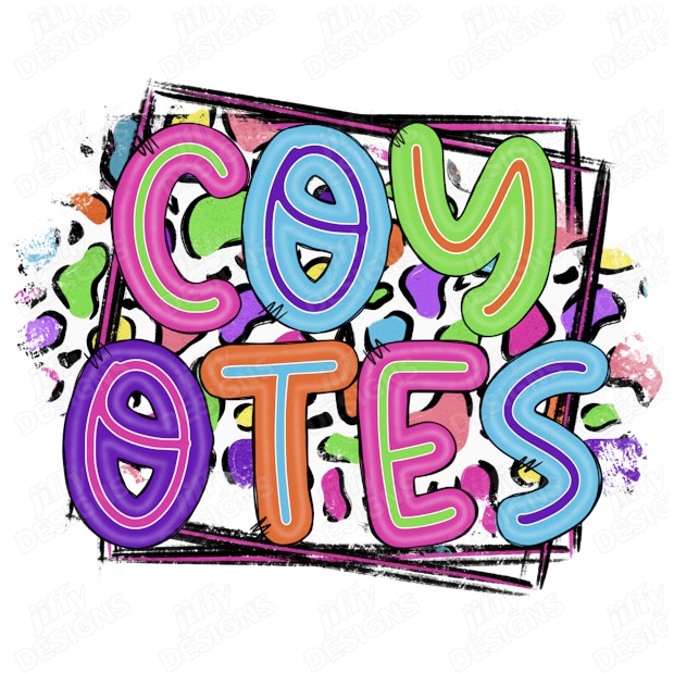 'Coyotes' Vibrant Graffiti-Style Letters with Playful Splatter Accents ...