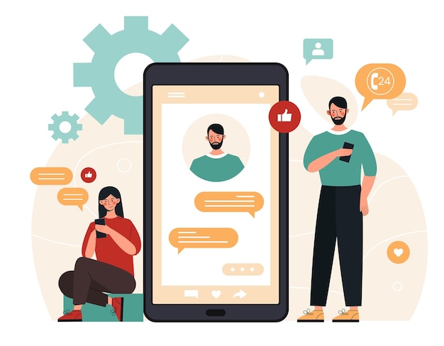 Vibrant Social Media Interactions and Connections on Smartphone | Jiffy ...