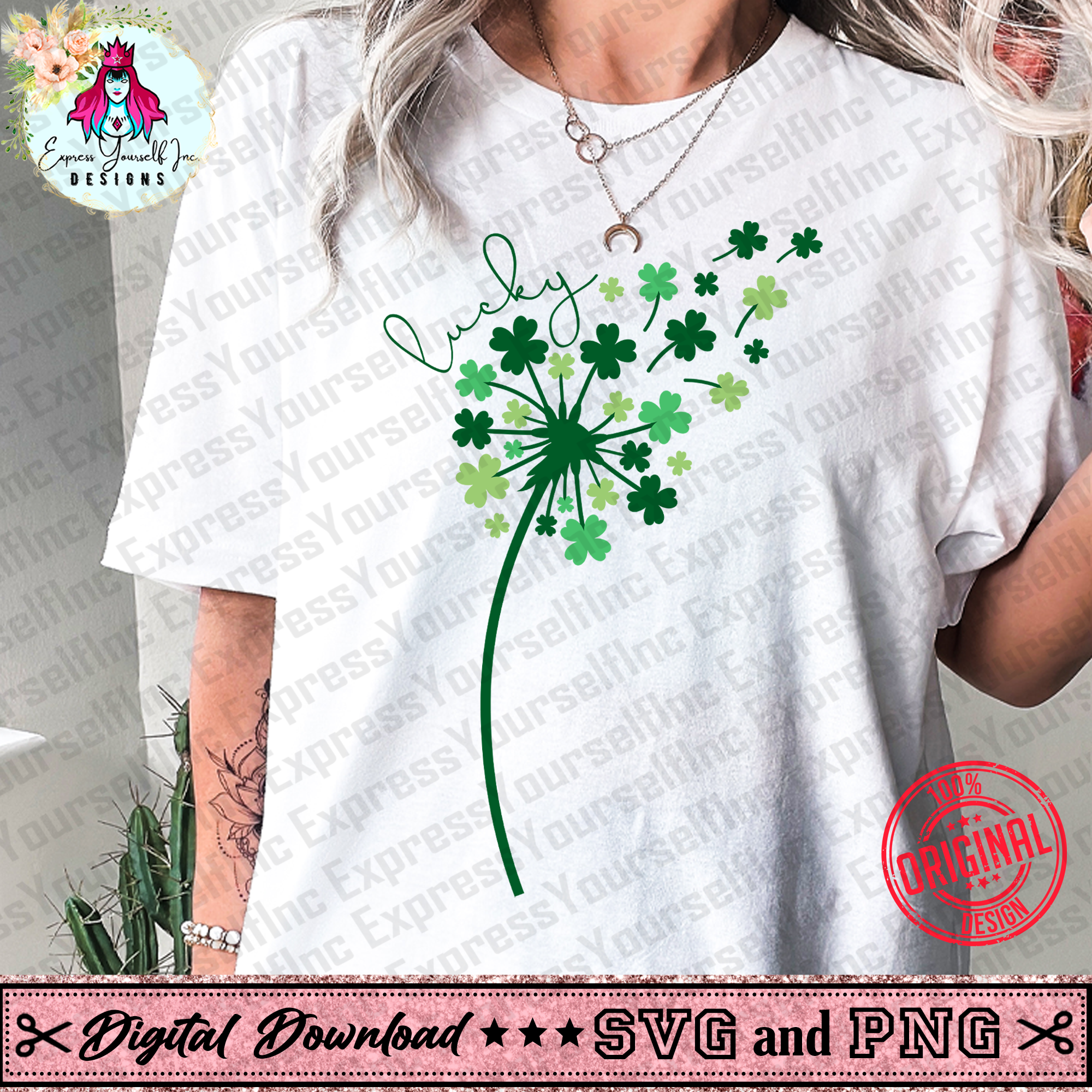 St Patricks Day Dandelion svg, Shamrock svg, Lucky svg, Clover dvg ...