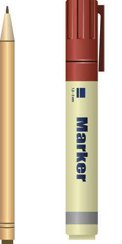 A Fine Tip And A Thick Felt Board Marker. Vector Illustration | Jiffy ...