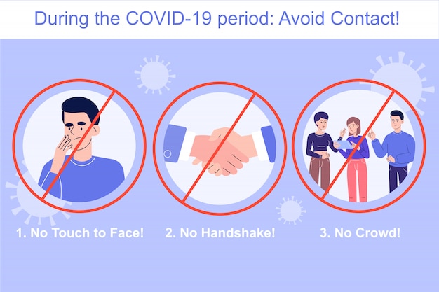 Avoid Physical Contact: COVID-19 Safety Guidelines Illustrated | Jiffy ...