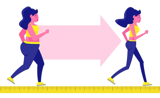 Two Women Running with Directional Arrow Illustration | Jiffy Designs