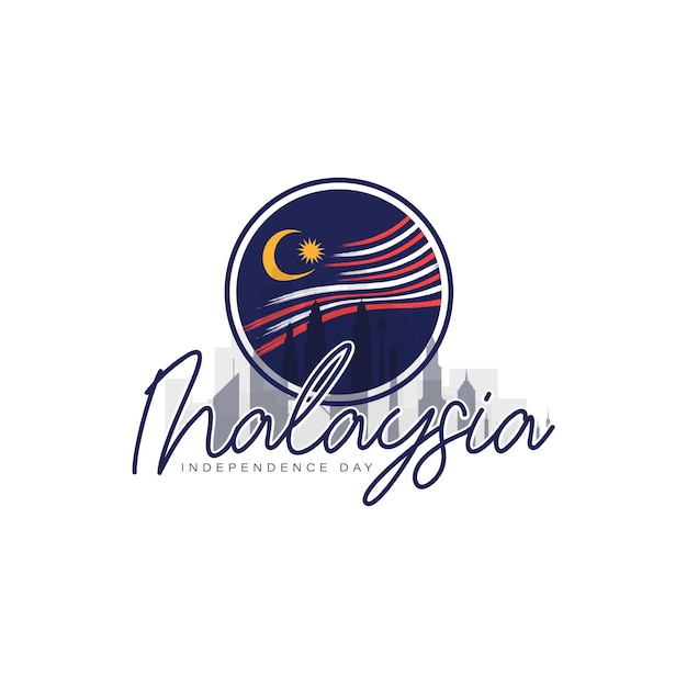 Vibrant Malaysian Flag-Inspired Circular Emblem with Flowing Lettering ...