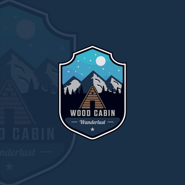 Cozy Cabin Emblem in the Serene Wilderness | Jiffy Designs