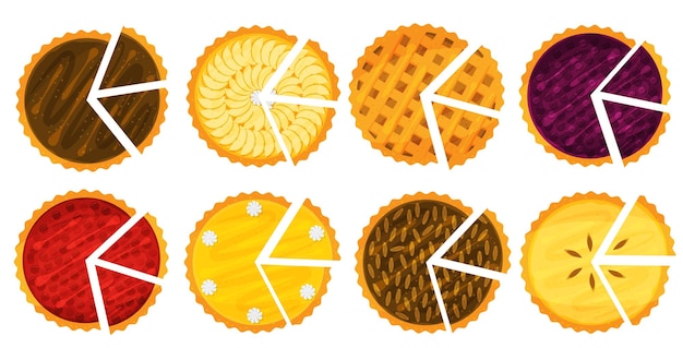 Delightful Pie Slices: A Vibrant Pastry Mosaic | Jiffy Designs