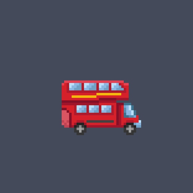 Iconic Pixel Art Double-Decker London Bus | Jiffy Designs