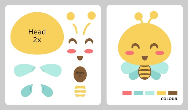 Charming Bee-Themed Illustrations with Playful Shapes and Vibrant ...