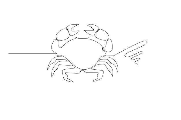 Minimalist Outline of a Playful Crab with Pincer Claws | Jiffy Designs