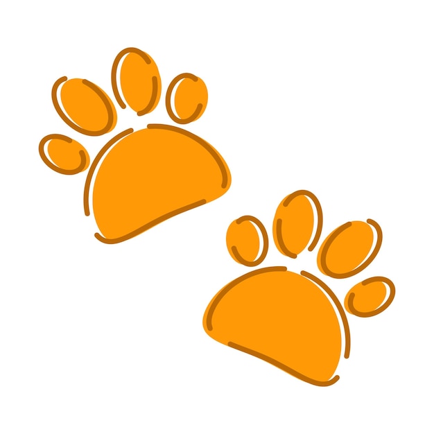 Vibrant Orange Paw Prints Overlapping in Playful Design | Jiffy Designs