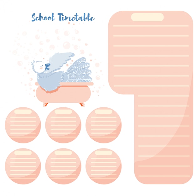 Whimsical School Timetable with Adorable Owl Illustration | Jiffy Designs