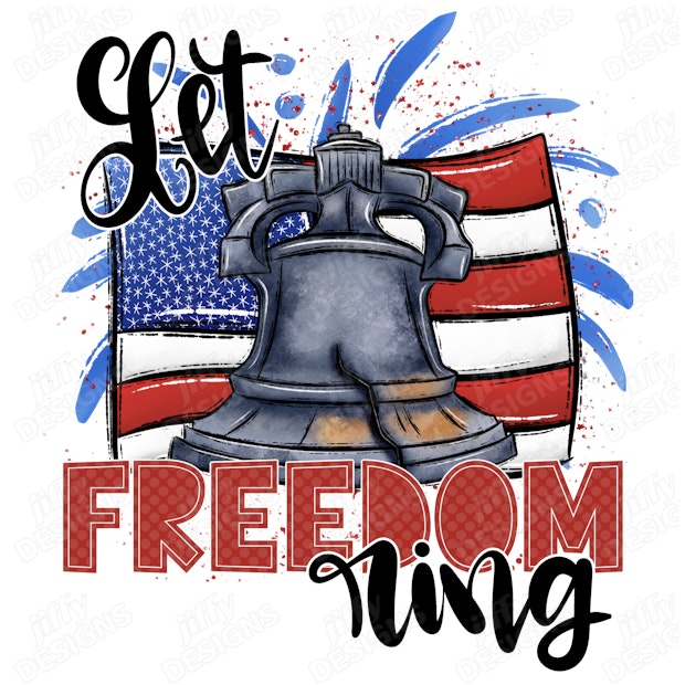 'Let Freedom Ring' Patriotic Liberty Bell and American Flag ...