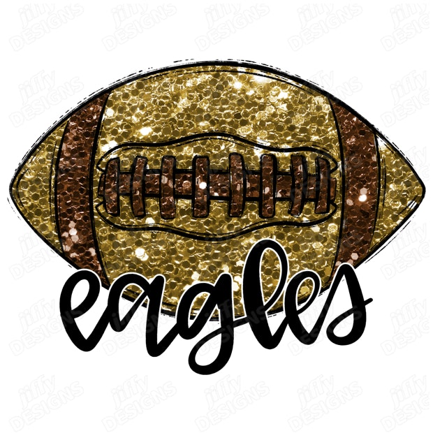 'Eagles' Glittering Football Design with Handwritten Script | Jiffy Designs
