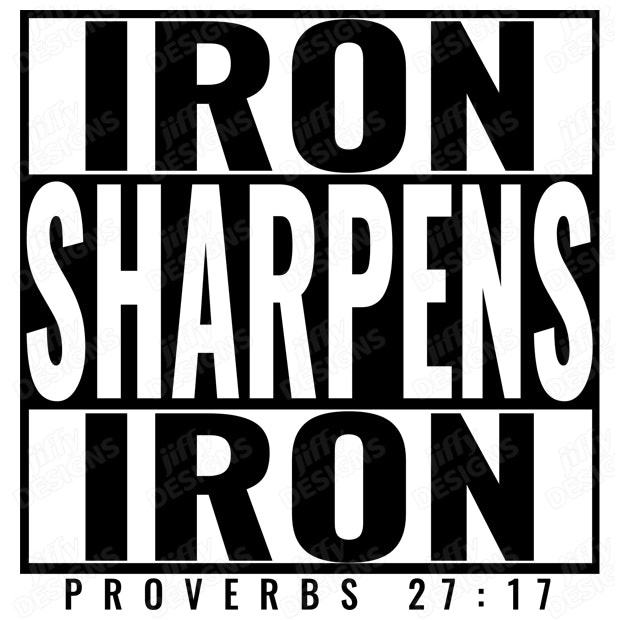 'Iron Sharpens Iron' Striking Bold Typography in Monochrome Square ...