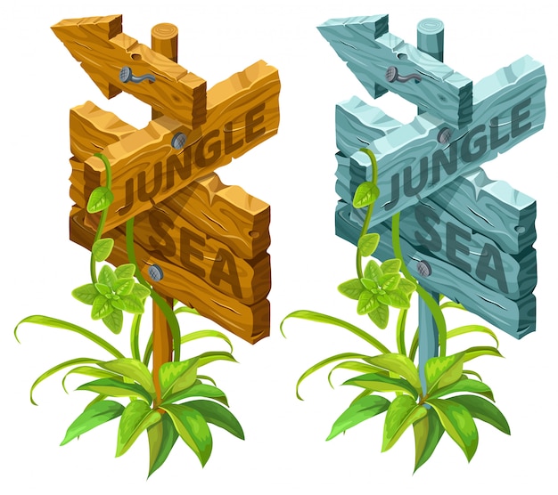 Whimsical Jungle-Themed Directional Signs with Lush Foliage | Jiffy Designs