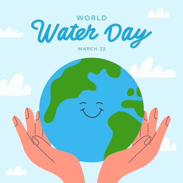 Celebrating World Water Day with a Smiling Earth in Caring Hands ...