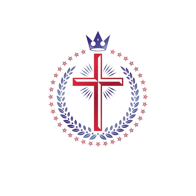 Regal Christian Cross with Laurel Wreath and Crown | Jiffy Designs