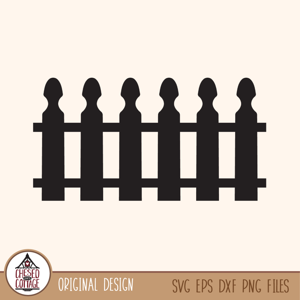 Picket Fence Silhouette with Stylized Rounded Posts and Pointed Tops ...
