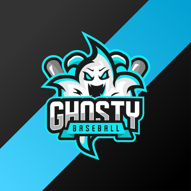 Ghostly Baseball Team Logo with Playful Mascot | Jiffy Designs
