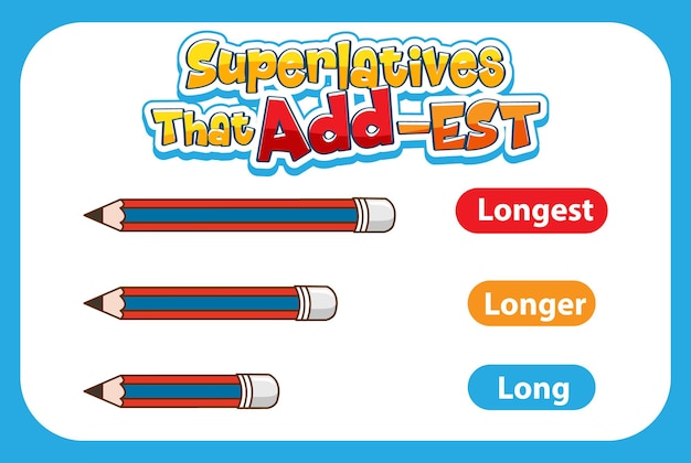 Vibrant Pencil Superlatives: Longest, Longer, Long | Jiffy Designs
