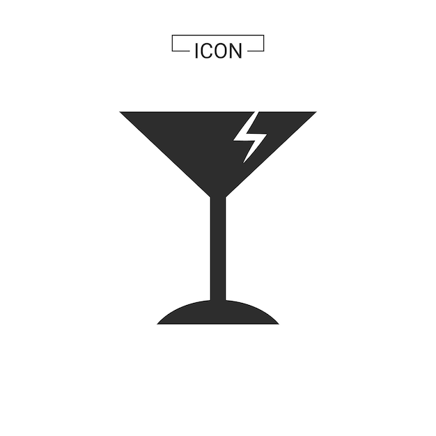 Sleek Cocktail Glass with Striking Lightning Bolt Symbol | Jiffy Designs