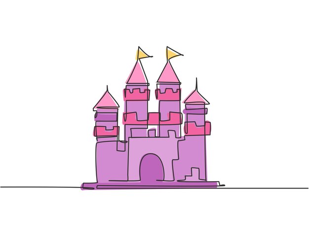 Whimsical Pink Castle with Turrets and Flags | Jiffy Designs