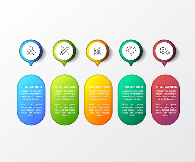 Vibrant Infographic Pointers with Distinct Symbols and Text | Jiffy Designs